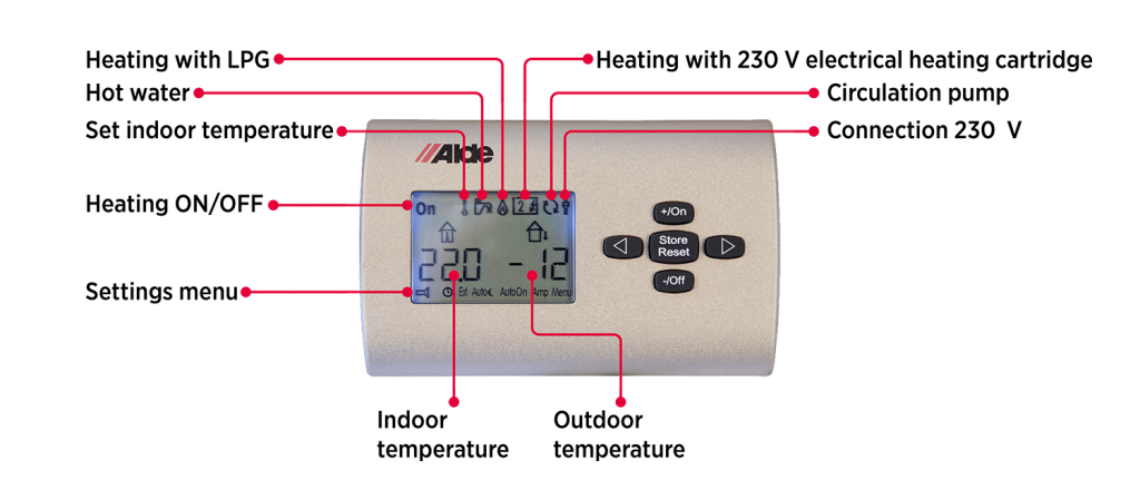 Alde Compact 3010 control panel with LCD display - Alde